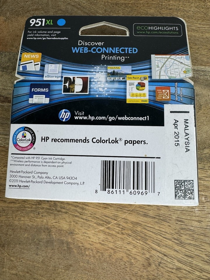 Genuine HP Officejet 951XL CYAN High-yield Ink Cartridge Nos | eBay