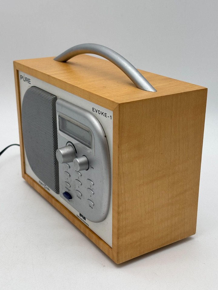 Pure Evoke-1 Digital DAB Radio Wood Cabinet Retro Portable Videologic ...