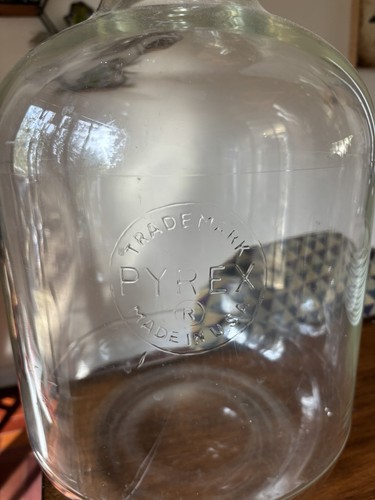 PYREX 5 Gallon Solution Bottle Glass Carboy Jug with Heavy Duty Tooled ...