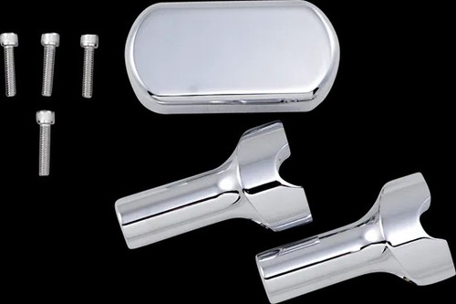 4in Chrome Solid Handlebar Riser and Top Clamp Kit Sportster 1200 ...