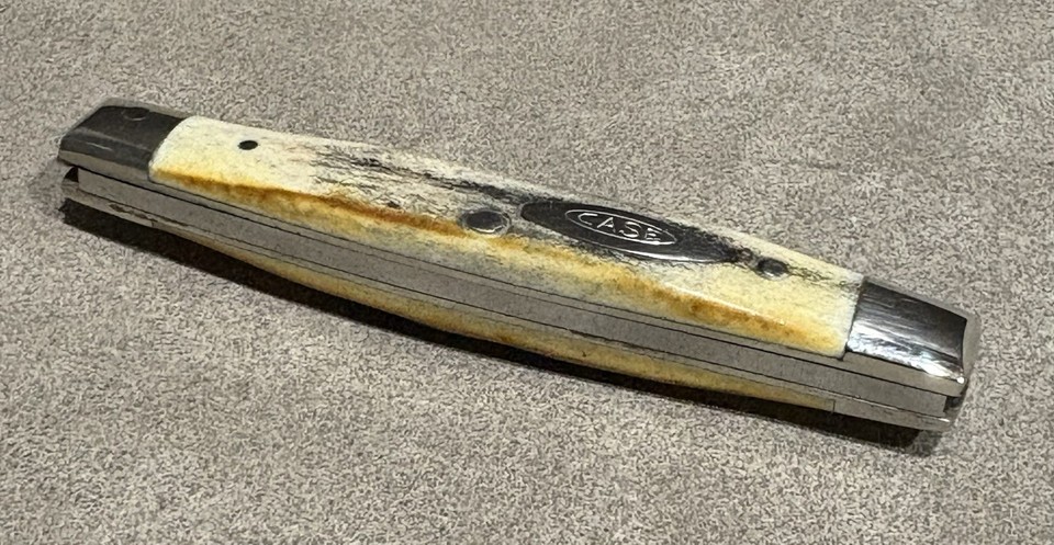 1977 CASE XX 5233 PEN KNIFE PREMIUM STAG “BLUE SCROLL “ 3 DOT - NICE | eBay