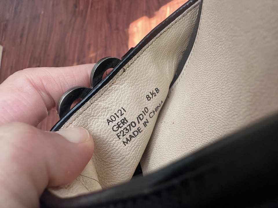 Coach Geri Signature Womens C Wedge Black Patent Sandal Platform Shoes ...