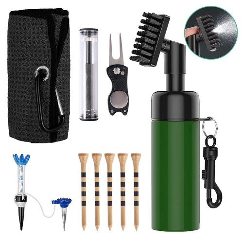 Golf Water Spray Cleaning Kit Ball Cleaner Groove Sharpener Tee Divot ...