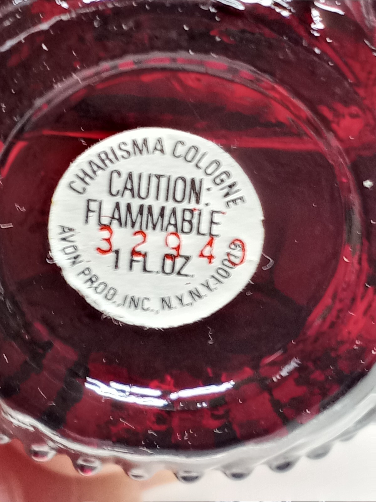 Vintage AVON CHARISMA COLOGNE RUBY RED BOTTLE FULL 1 oz. | eBay