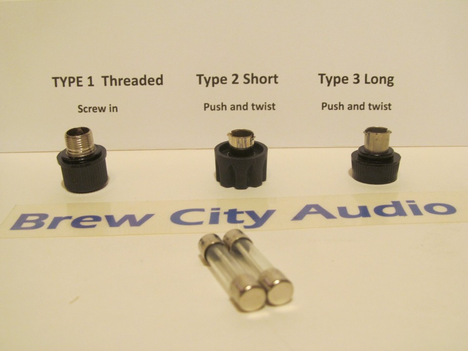 Type 2 twist fuse holder cap for Cerwin Vega + 2.5 amp slow blow fuses ...