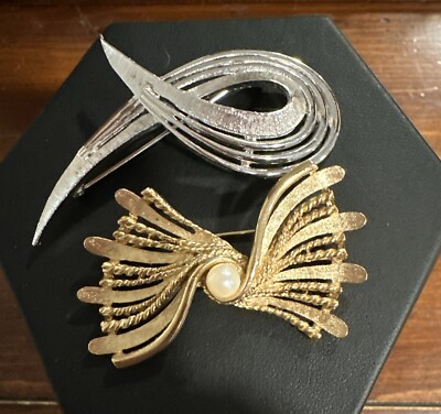 Boucher Brooch Silver Gold Tone Singed And Numbered Pin Lot | eBay