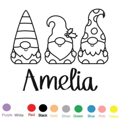 PERSONALISED CHRISTMAS STICKER VINYL DECAL - GNOME GONK - CHRISTMAS EVE ...