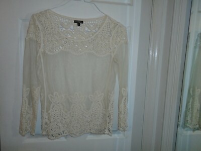Express Mesh Embroidered Top Size Small | eBay
