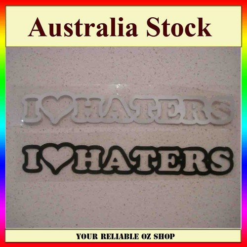 JDM FUNNY I LOVE HATERS STICKER DECAL 4WD CAR BUMPER WINDOW WINDSCREEN ...