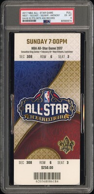 2017 NBA ALL-STAR GAME FULL TICKET(MVP) ANTHONY DAVIS 52 POINTS ASG RECORD PSA 6 | eBay