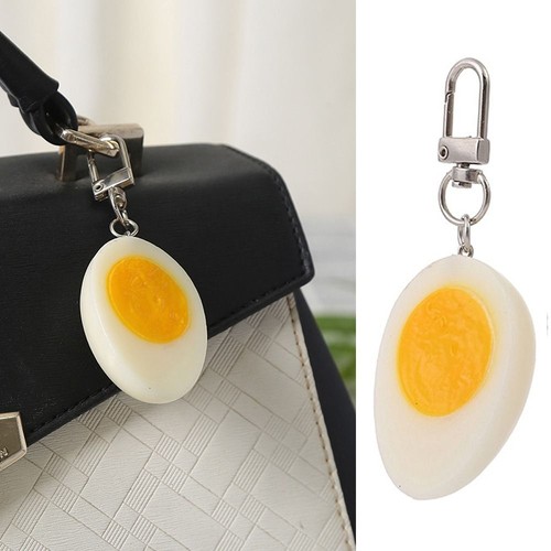 Luxury Boiled Egg Keychain Funny Bag Hanging Pendant Simulation Food ...