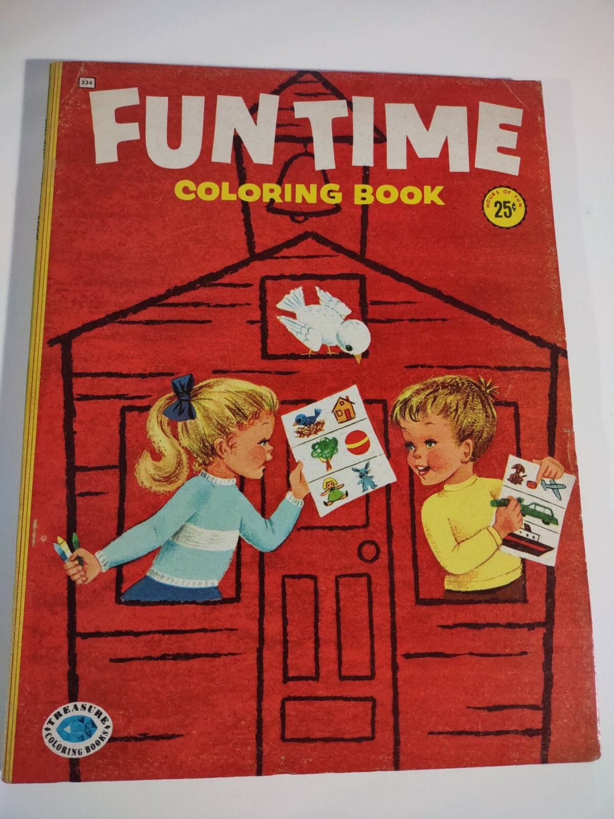 1959 FUN TIME Coloring Book #336 Treasure Coloring Books UNCOLORED 60 ...