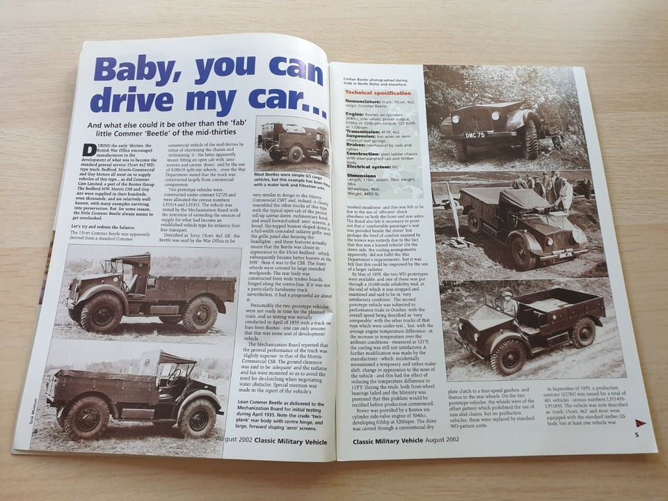 Classic Military Vehicle Magazine Issue 15 August 2002 Commer Beetle ...
