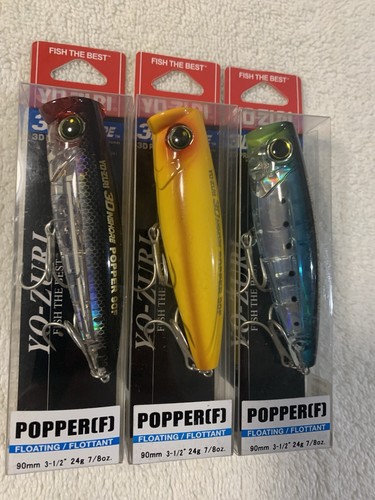 (LOT OF 3) YO-ZURI 3D INSHORE POPPER 90F FLOATING. MULTIPLE COLORS NIP | eBay