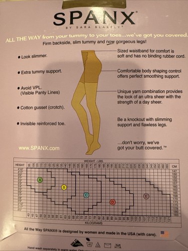 SPANX Super Control All The Way Up Color: Nude 1 Size D Pantyhose ...