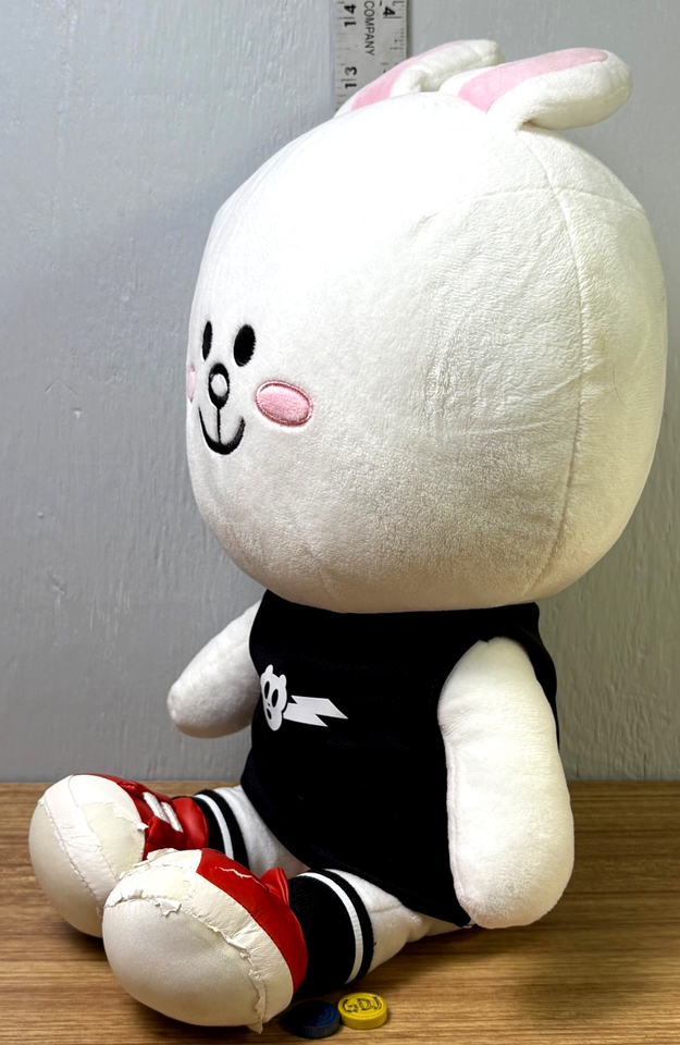 JAPANESE IMPORT Line Friends CONY large 15" White & Pink Rabbit Plush ...