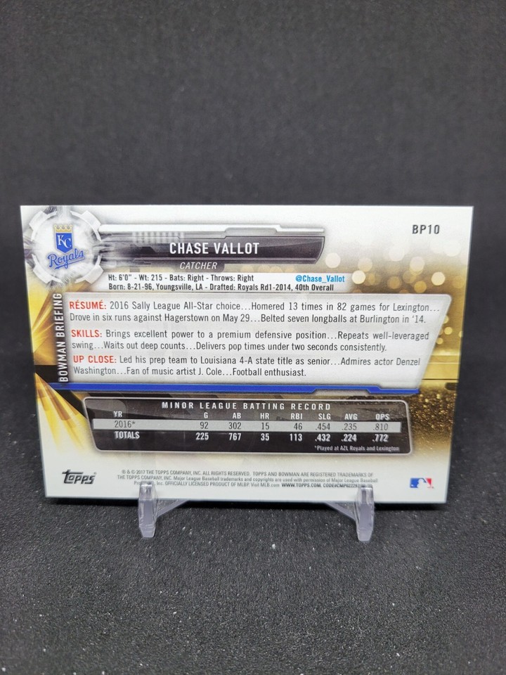 Chase Vallot 2017 Bowman Prospect BP10 | eBay