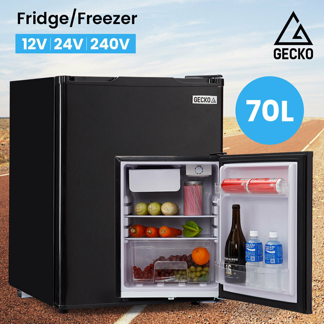GECKO 70L Portable Bar Fridge and Freezer 12V/24V/240V Caravans Camping ...