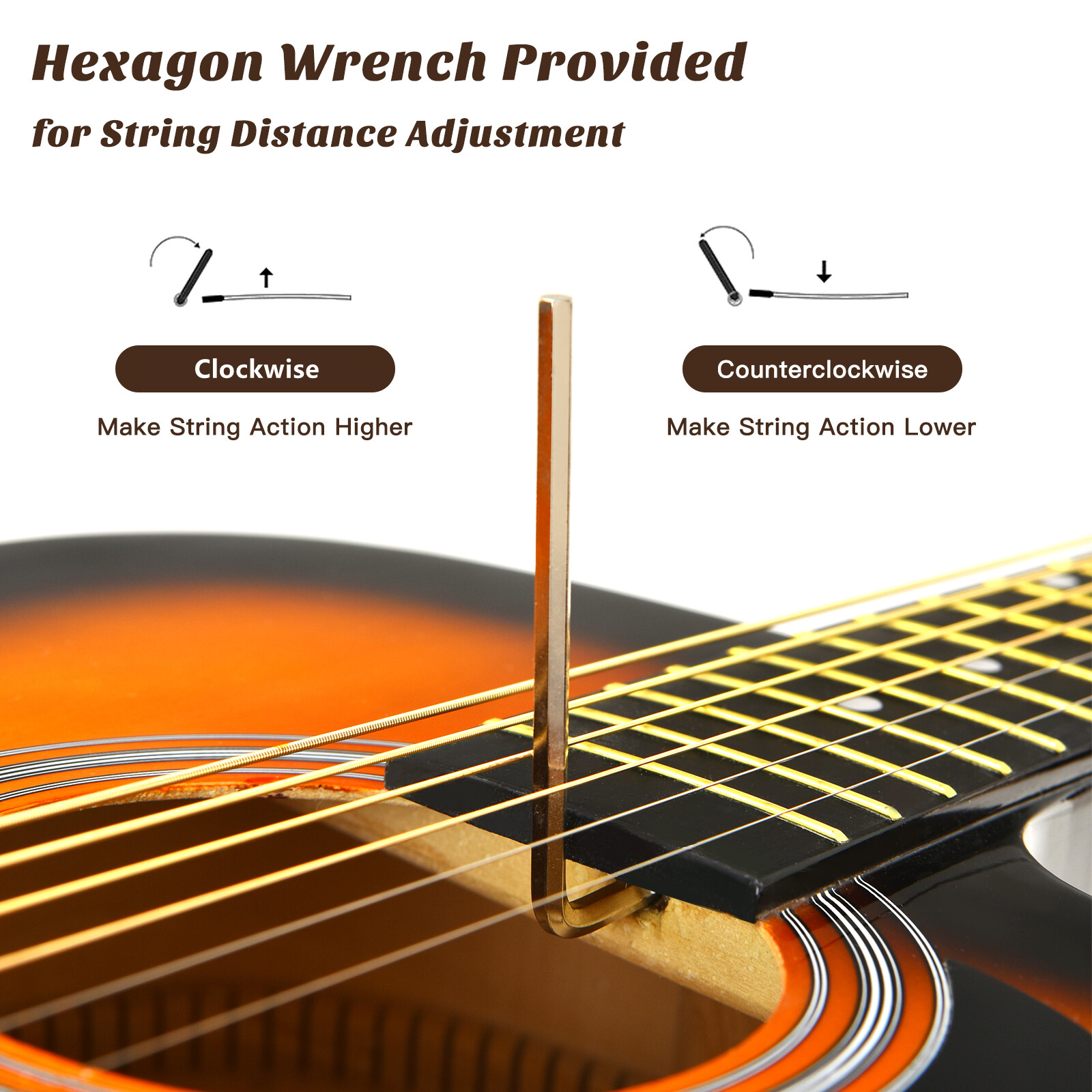 41 Inch Full Size Steel-String Guitar Acoustic Guitar with Gig Bag ...