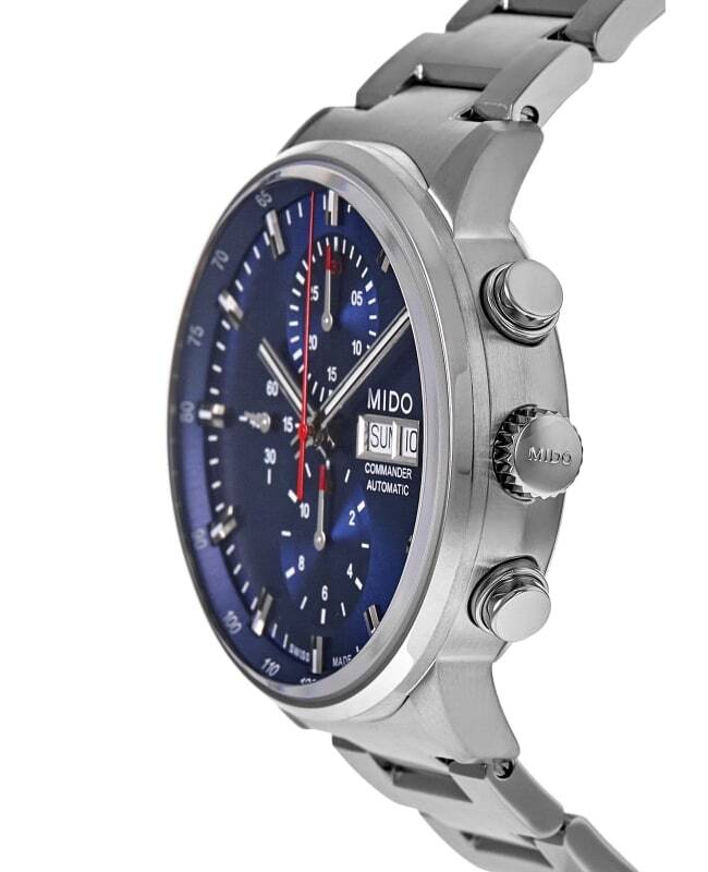 New Mido Commander Chronograph Blue Dial Steel Men's Watch M016.414.11 ...