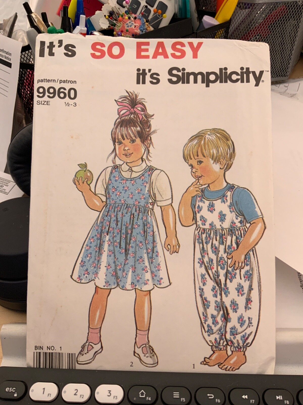 Simplicity 9960 It’s So Easy Uncut Pattern Size 1/2-3 Toddlers Overall ...