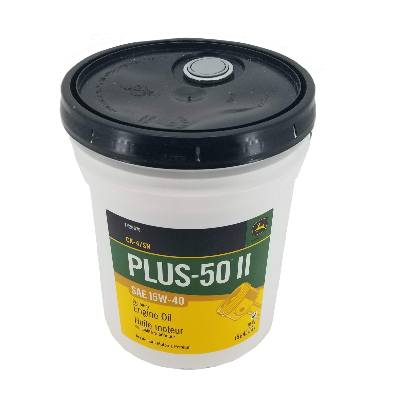 John Deere Plus-50 II CJ-4 15W-40 Diesel Motor Oil Bucket - 5Gal ...