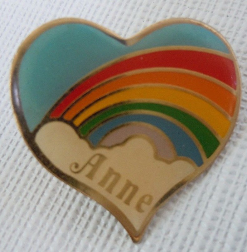 Vintage Rainbow Heart Personalized Pin Many Names to Choose From | eBay