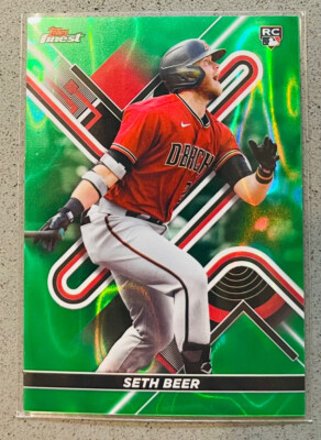 2022 Topps Finest Baseball MLB #18 Seth Beer /99 Green Lave Refractor ...