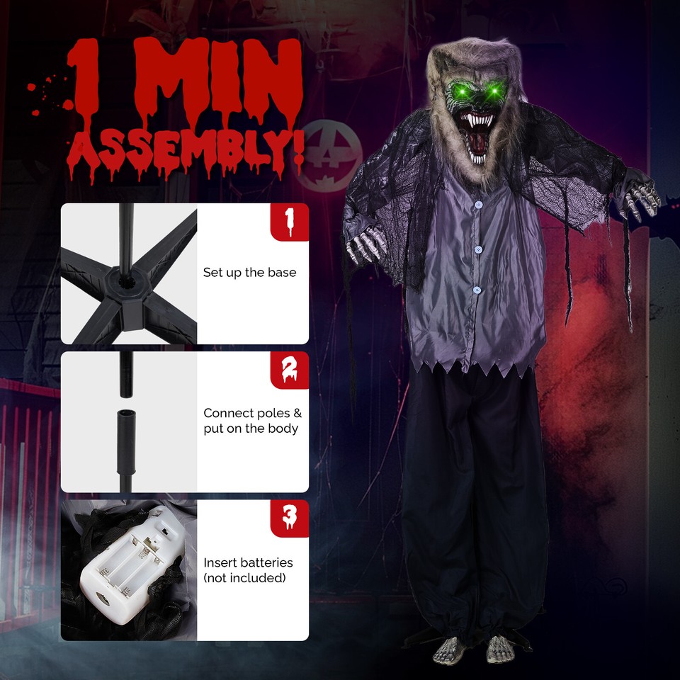 6.9ft Giant Werewolf Halloween Yard Decoration Scary Outdoor Prop | eBay