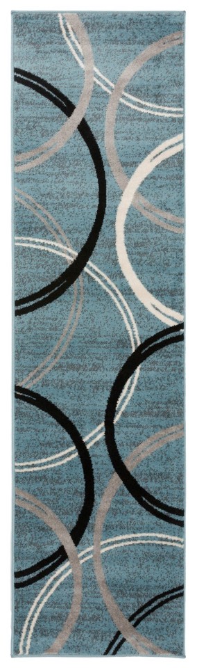 Rugshop Modern Rug Contemporary Area Rugs Wavy Circles Design Abstract ...