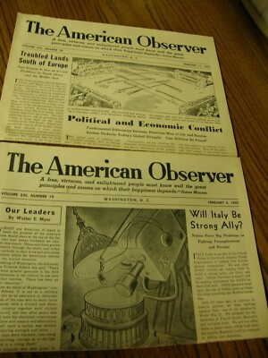 4138) 2: "The American Observer" Newspaper February 4 February 11 1952 ...