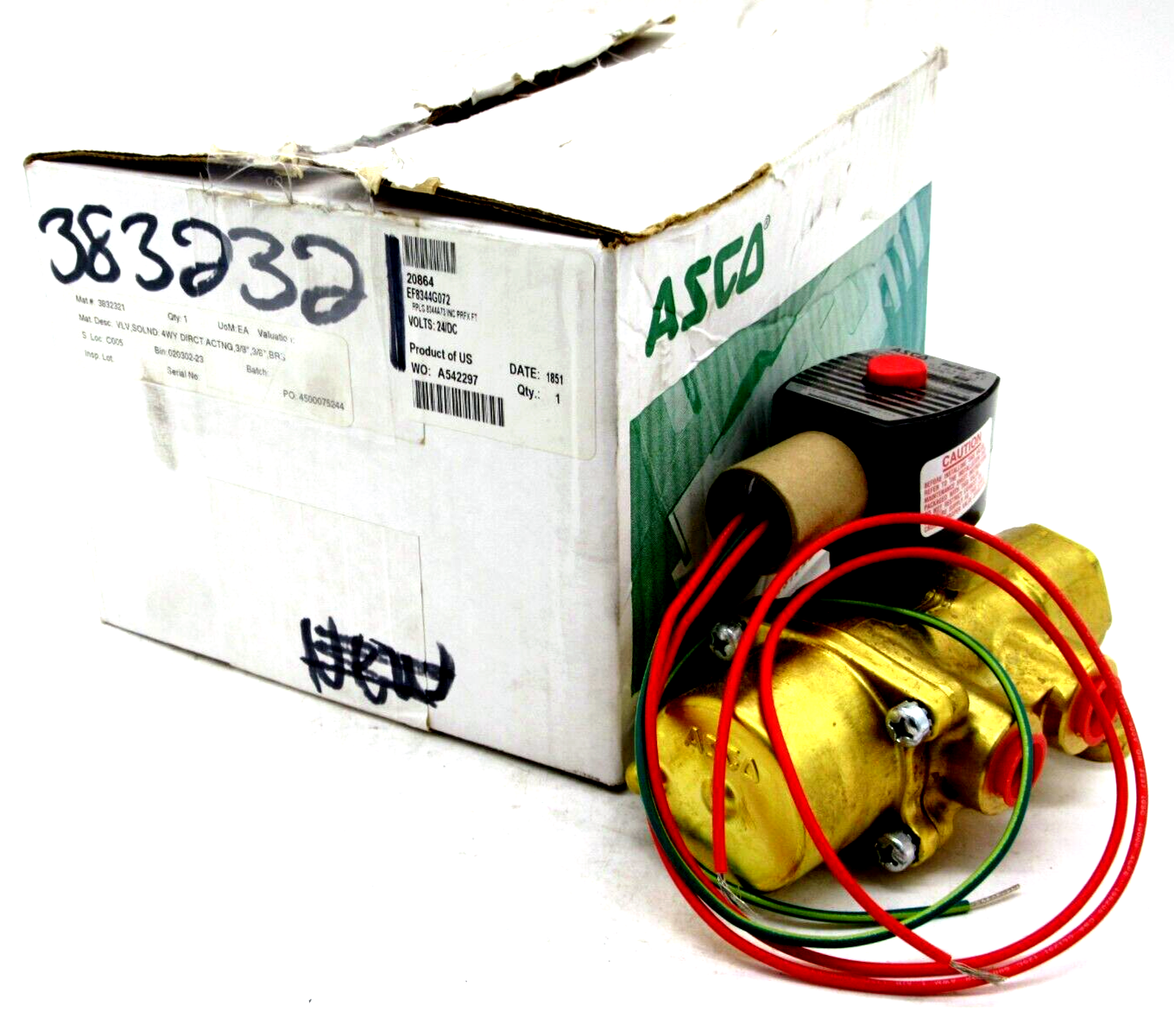 ASCO Solenoid Valve Cat Ef8344g071 4 Way 3/8" 120v for sale online | eBay