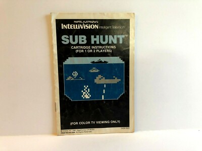 Sub Hunt Intellivision Manual INSERT ONLY Authentic | eBay