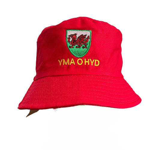 Wales Multi Triple Coloured Welsh Bucket Hats YOH Dragon Badge Logo UK ...