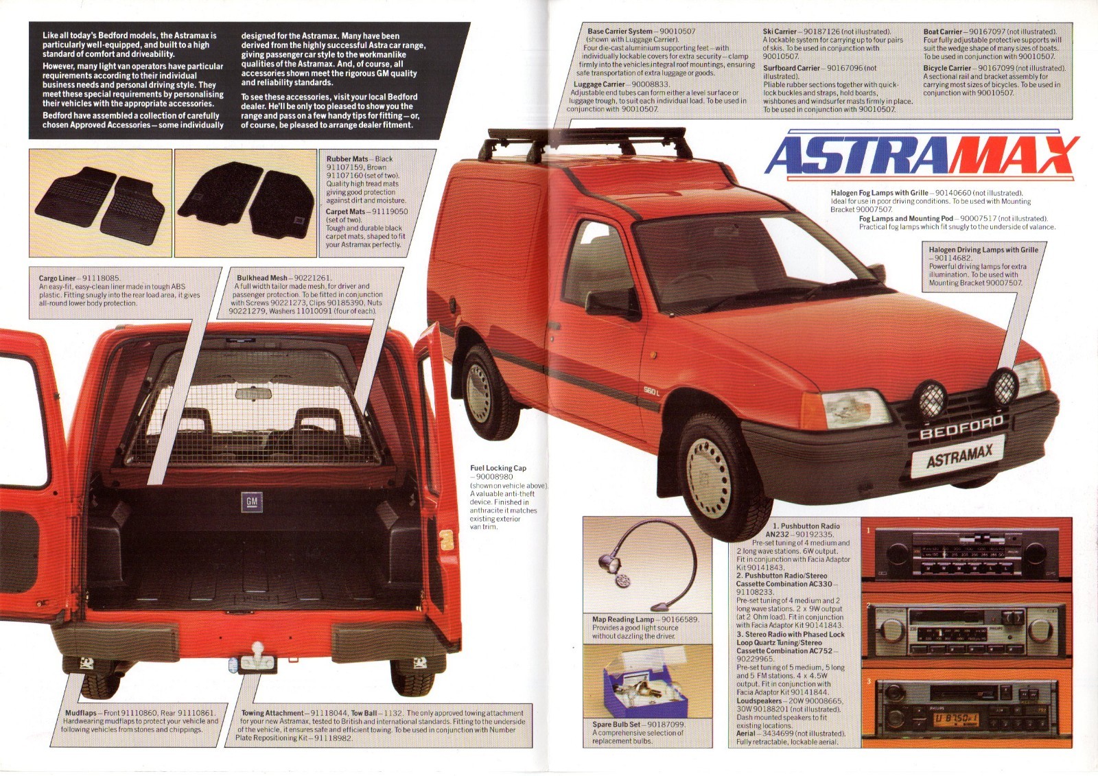 Bedford Astramax Mk2 Accessories 1985-86 UK Market Foldout Sales ...