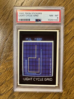 1982 Walt Disney TRON Stickers "Light Cycle Grid" PSA 8 POP 3 | eBay
