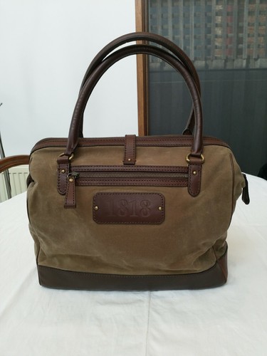Rare Brooks Brothers 1818 (USA) Ladies Waxed Canvas & Leather Tote ...