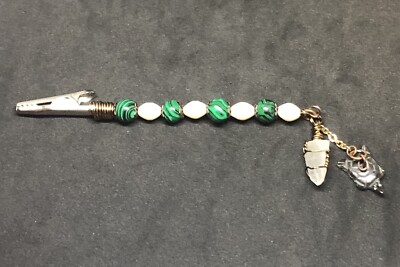 Malachite, Quartz Crystal Roach Clip w/ Carved Stone Turtle | eBay