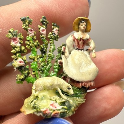 Handmade Kay Lewis Staffordshire Girl and Sheep Figurine, Missing Gold ...