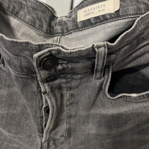 All Saints Mens 32x30 Light Grey Cigarette Skinny Stretch Denim Jeans ...