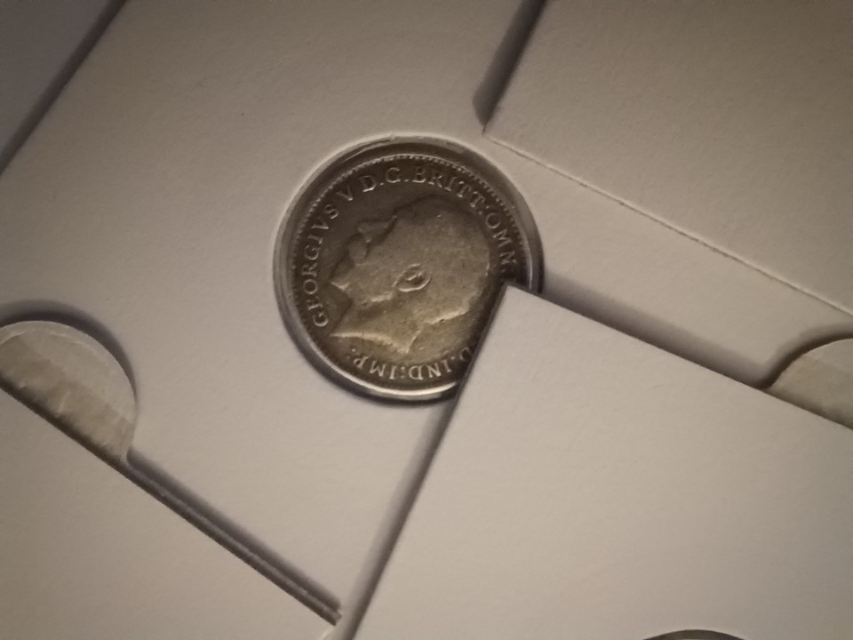 Lot of 12 Silver 3d 3p Three Pence Coins 1907 - 1922 Edward VII, George ...