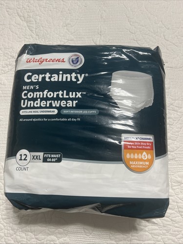 WALGREENS CERTAINTY MEN'S UNDERWEAR (12 COUNT) SIZE XXL MAXIMUM ...