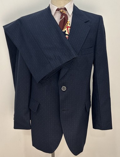 Men’s 1970s Two Piece Blue Patterned Suit Vintage Flared Bell Bottoms ...