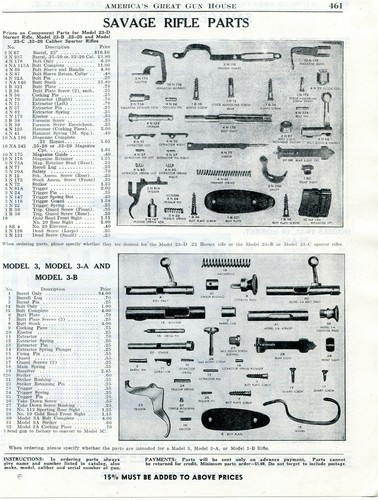 1950 Print Ad of Savage Model 23D Hornet 23B 23C 3 3A & 3B Rifle Parts ...