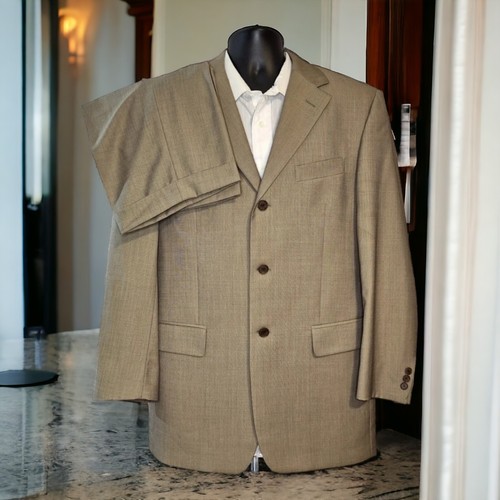 Enzo Collection 2 Piece suit Mens 42R 32X30 Beige Reda Super 120 | eBay