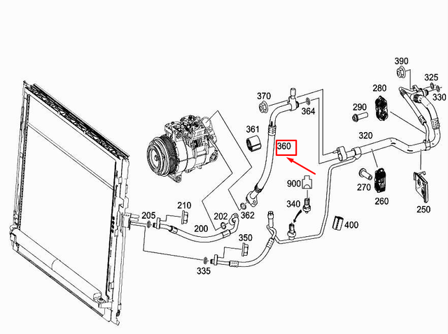MERCEDES-BENZ GLE W166 A/C Refrigerant Line A1668307900 GENUINE for ...