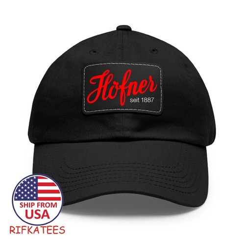Hofner Guitars Black Printed Dad Hat with Leather Patch | eBay