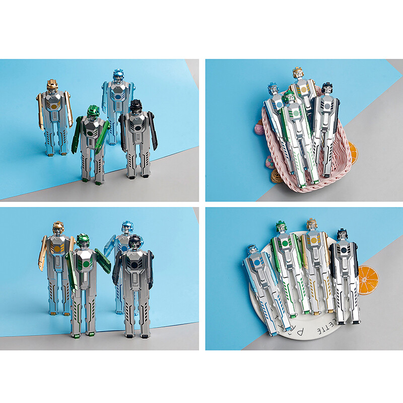 Creative Deformation Robot Shape Gel Pen 0.5mm Boy Black Ink Gel Pen ...