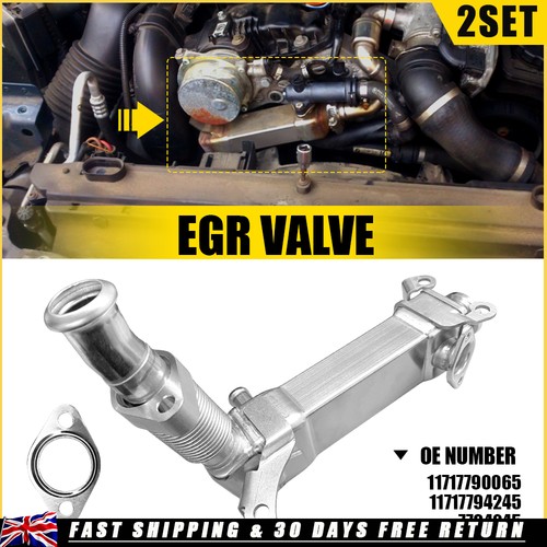 2x EGR Outlet Gas Cooler Fits BMW E46 E60 E61 E83 E90 E87 E91 E92/93 ...