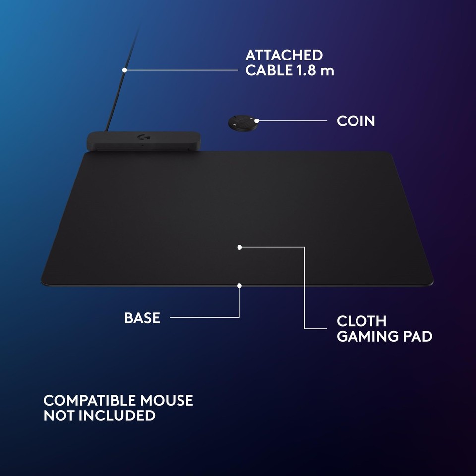 Logitech G POWERPLAY 2 Wireless Charging Mouse Pad for Compatible ...